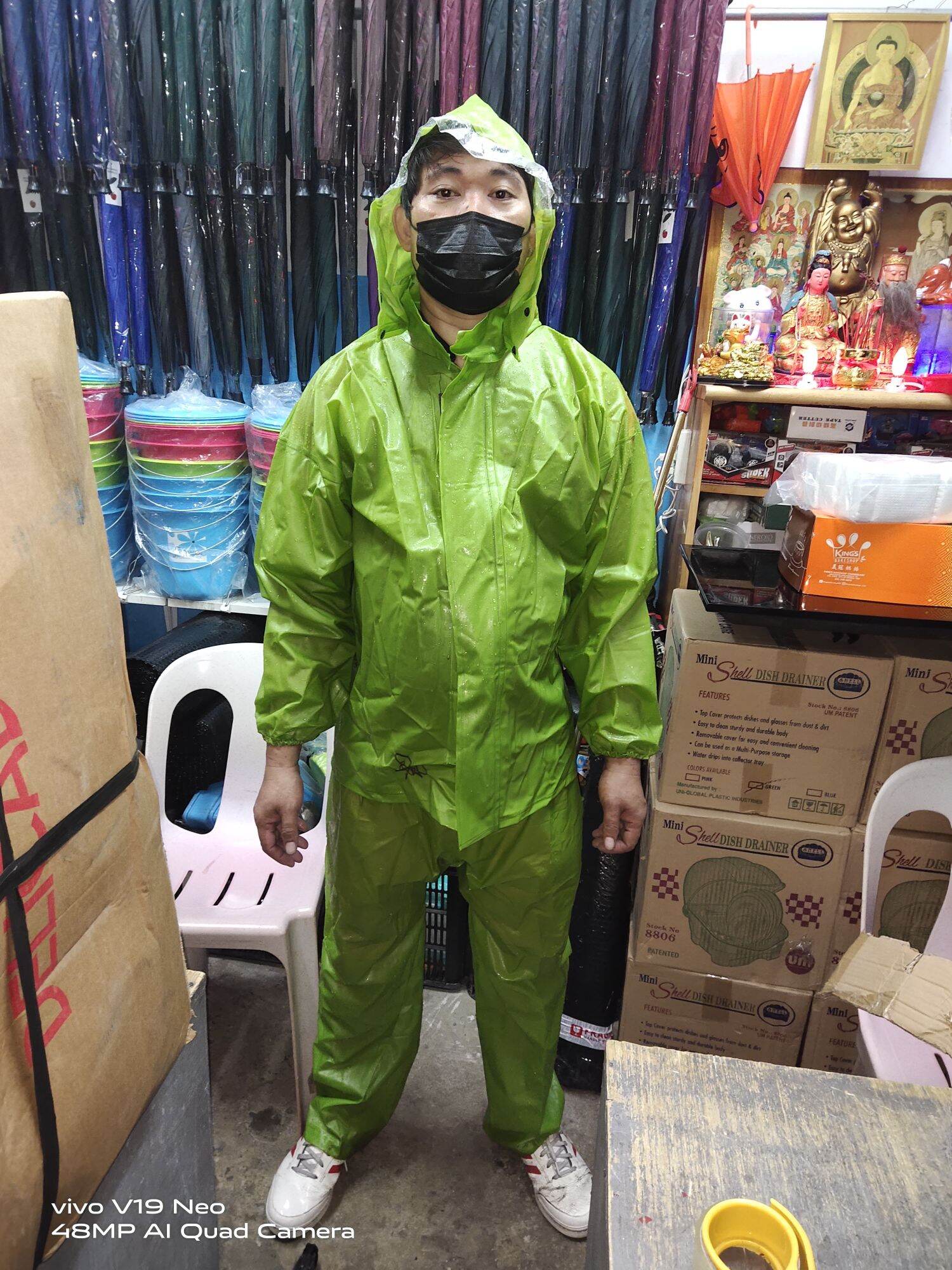 Vulcanized Heavy Duty Raincoat - Green Kapote for Ultimate Weather ...