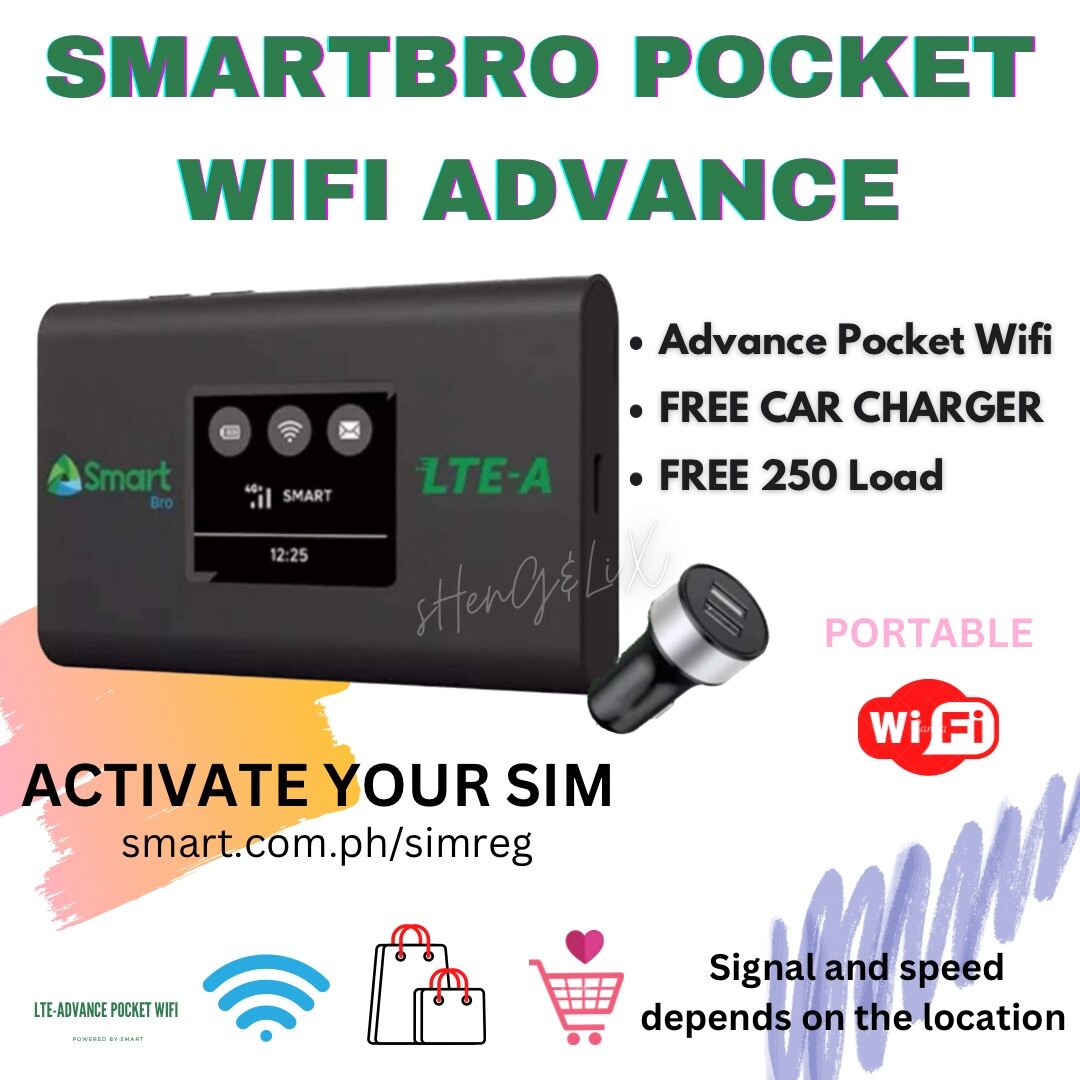 SMARTBRO POCKET WIFI LTE-ADVANCE M27IT FREE250 LOAD | Lazada PH
