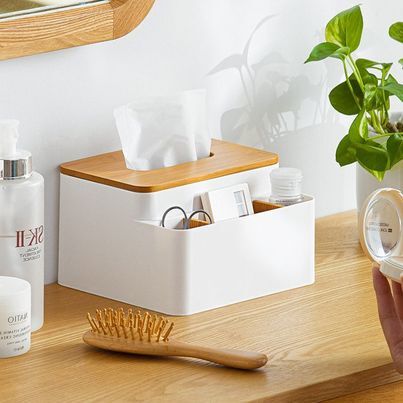 Bamboo Wood Tissue Box Innovative Minimalist Multifunctional Living ...