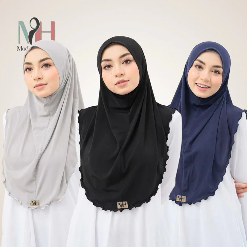 M&H SEAMLESS LAYLA Instant Hijab Uniqlo Knitted Tudung Malaysian Sukob ...