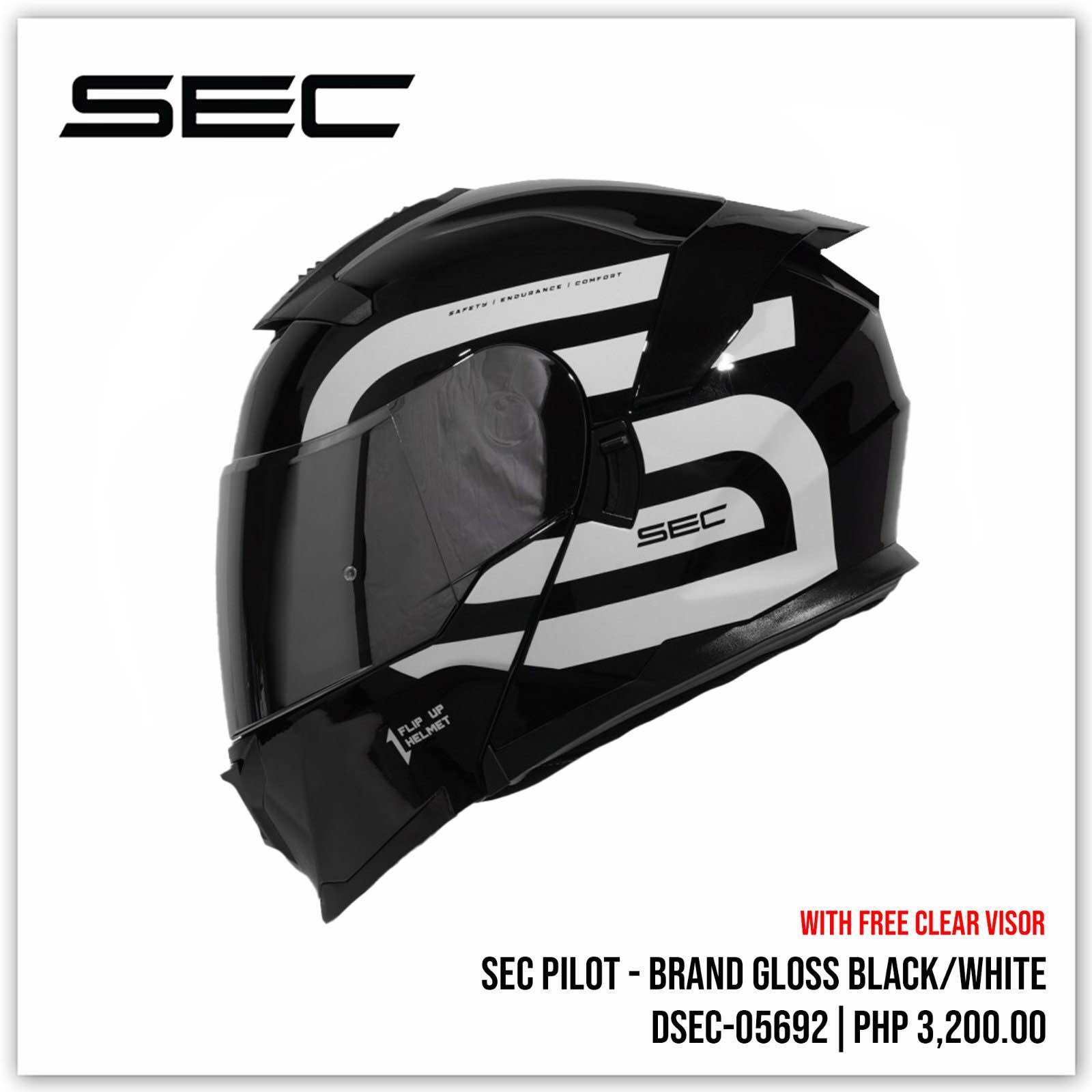 Sec pilot modular & dual visor helmet with FREE EXTRA CLEAR VISOR ...