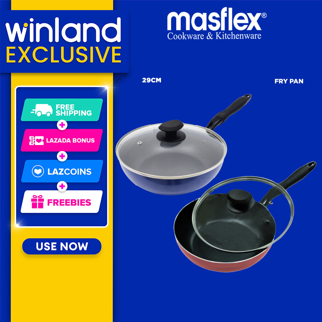 Masflex by Winland Non-Stick Stir Frying Pan with Glass Lid 26cm ...