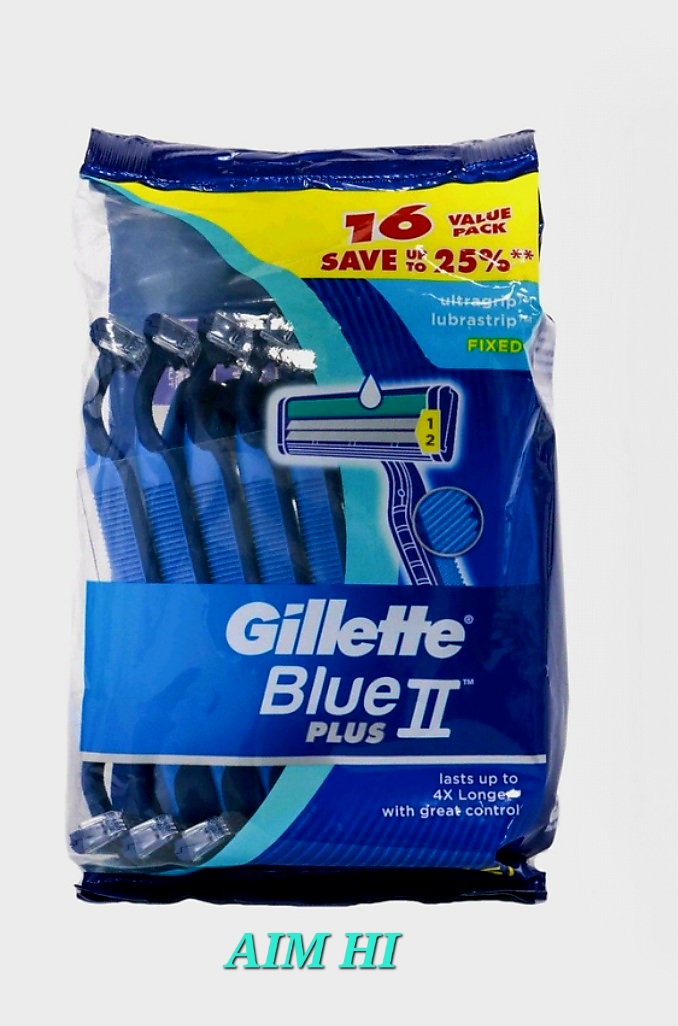Gillette Blue 2 Plus Razor with Twin Gillette Comfort Blades 16pcs ...