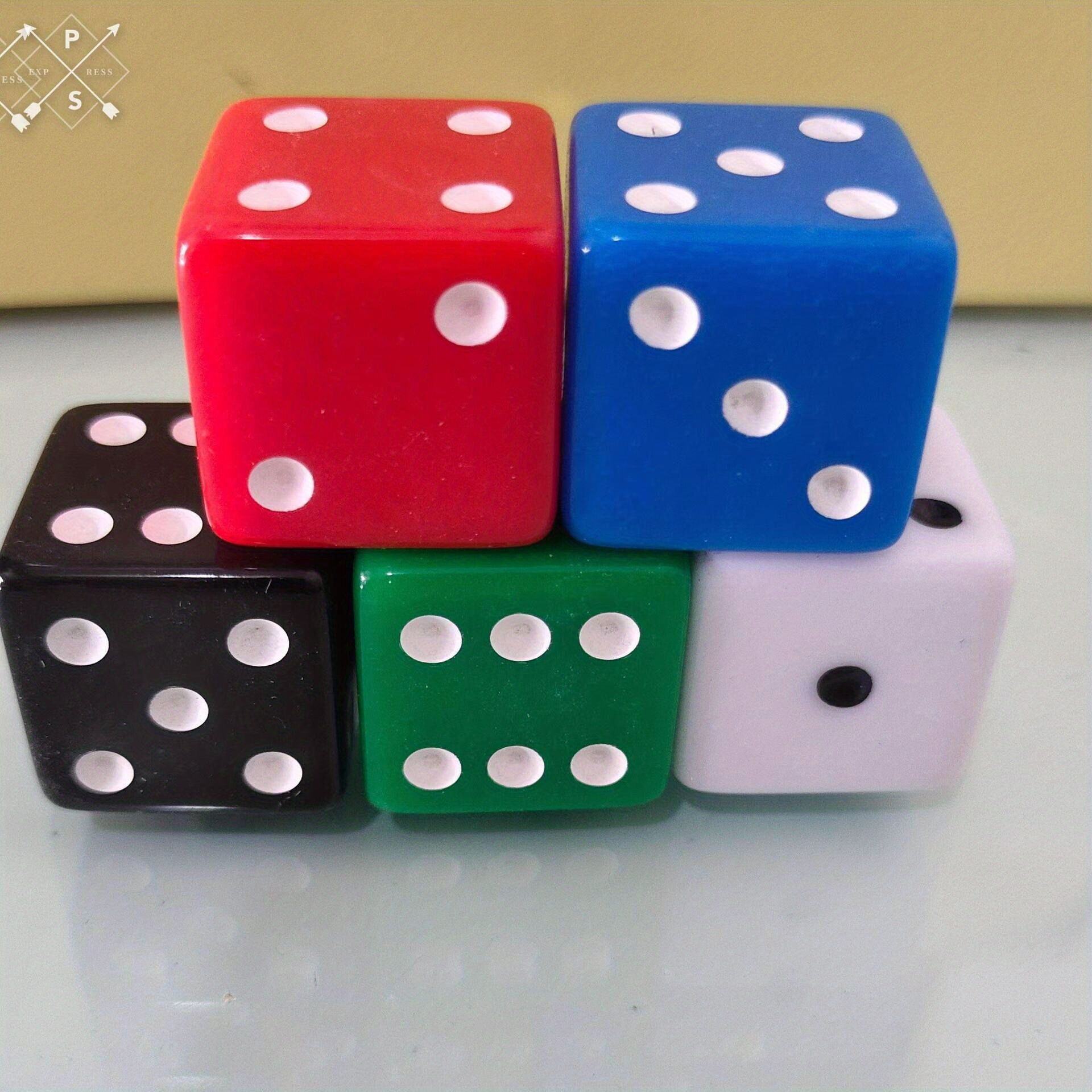 25mm Large Rounded Dice - 5 Colors - Perfect for Children & Adults to ...