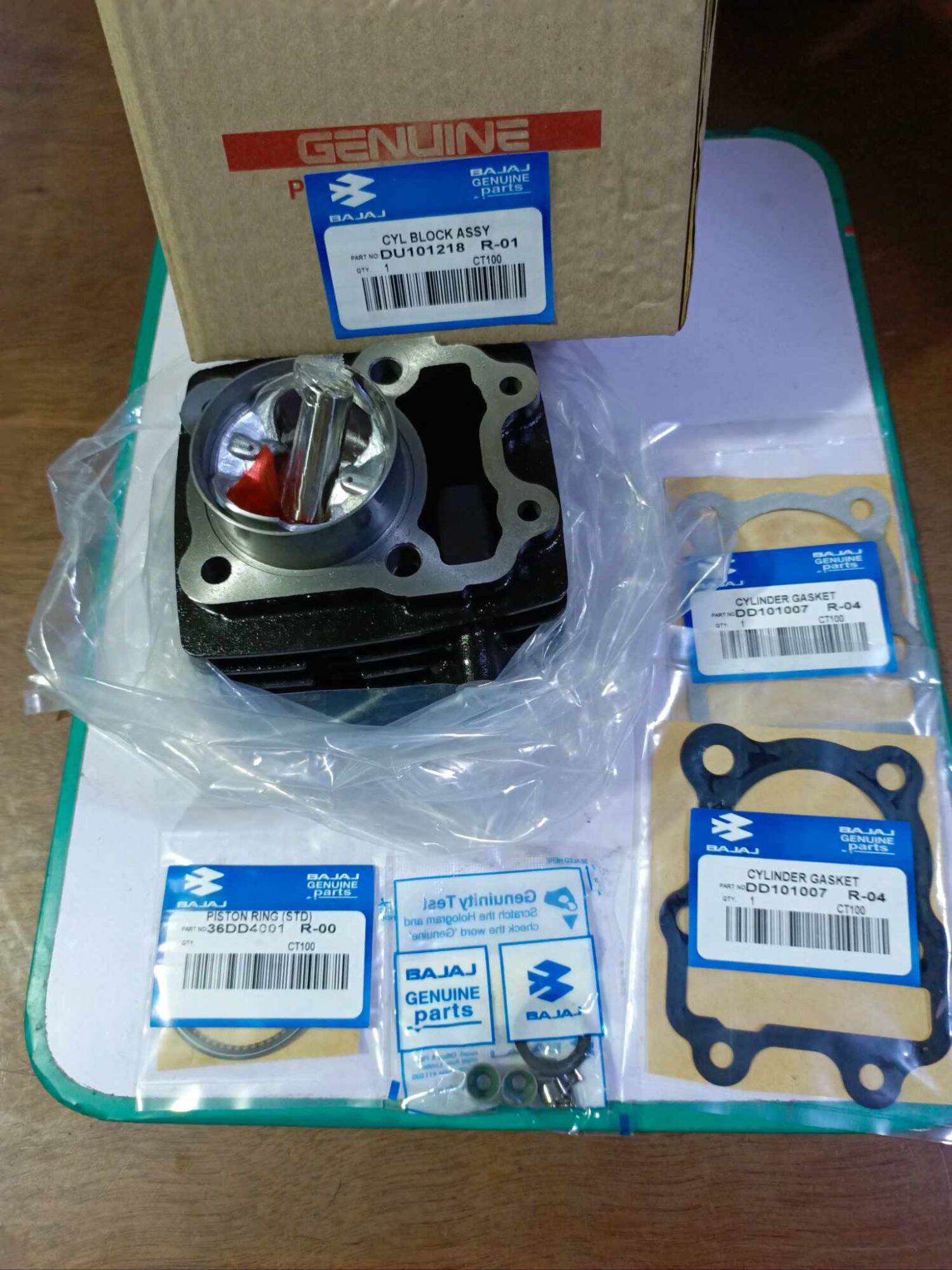 bajaj ct100 cylinder block kit assy (INDONESIA MADE)w/ free valve seal ...