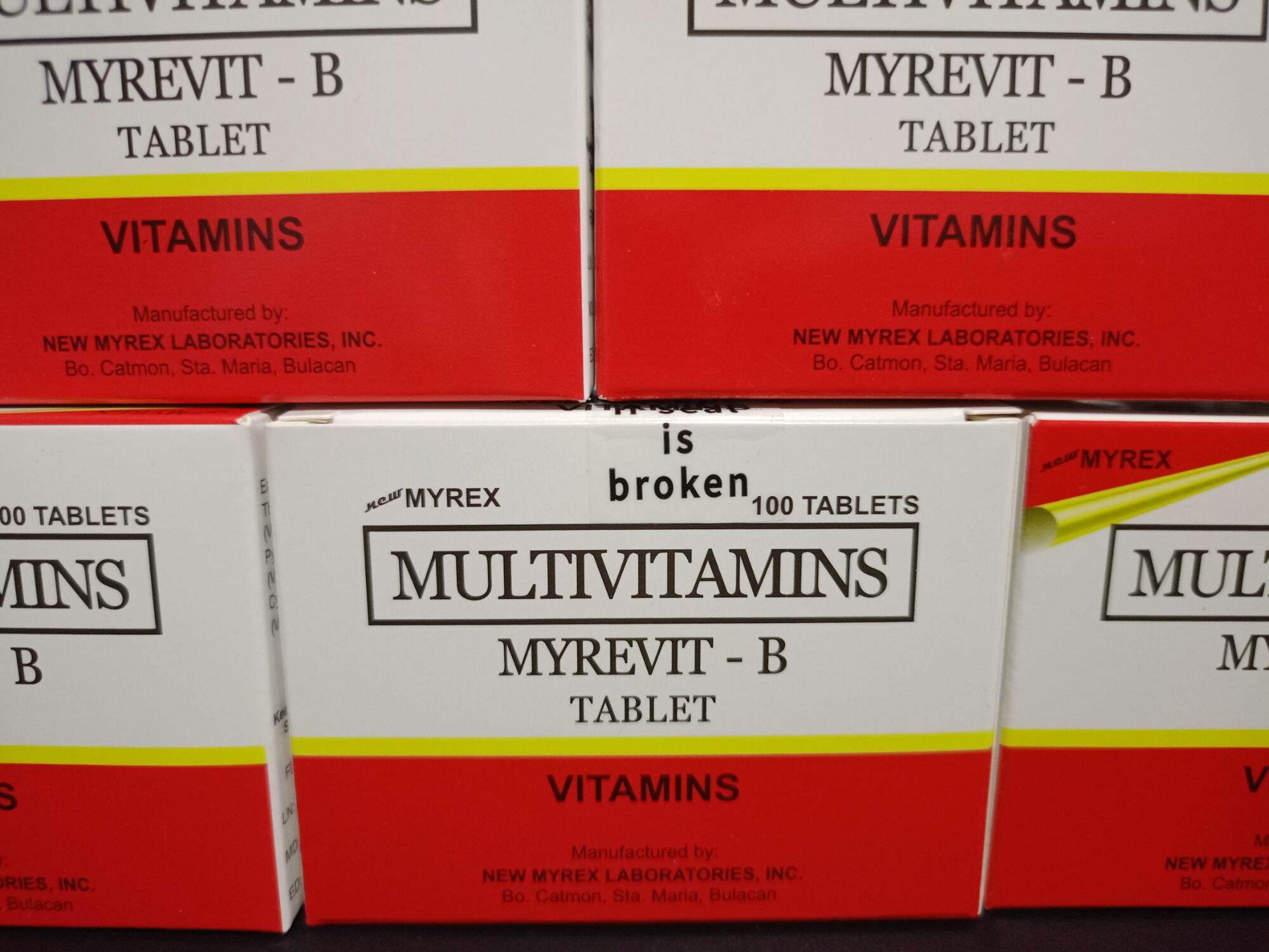 (MYREVIT-B) Popular Brand Vit B1+B6+B12 B-Complex Box of 100 Capsules ...