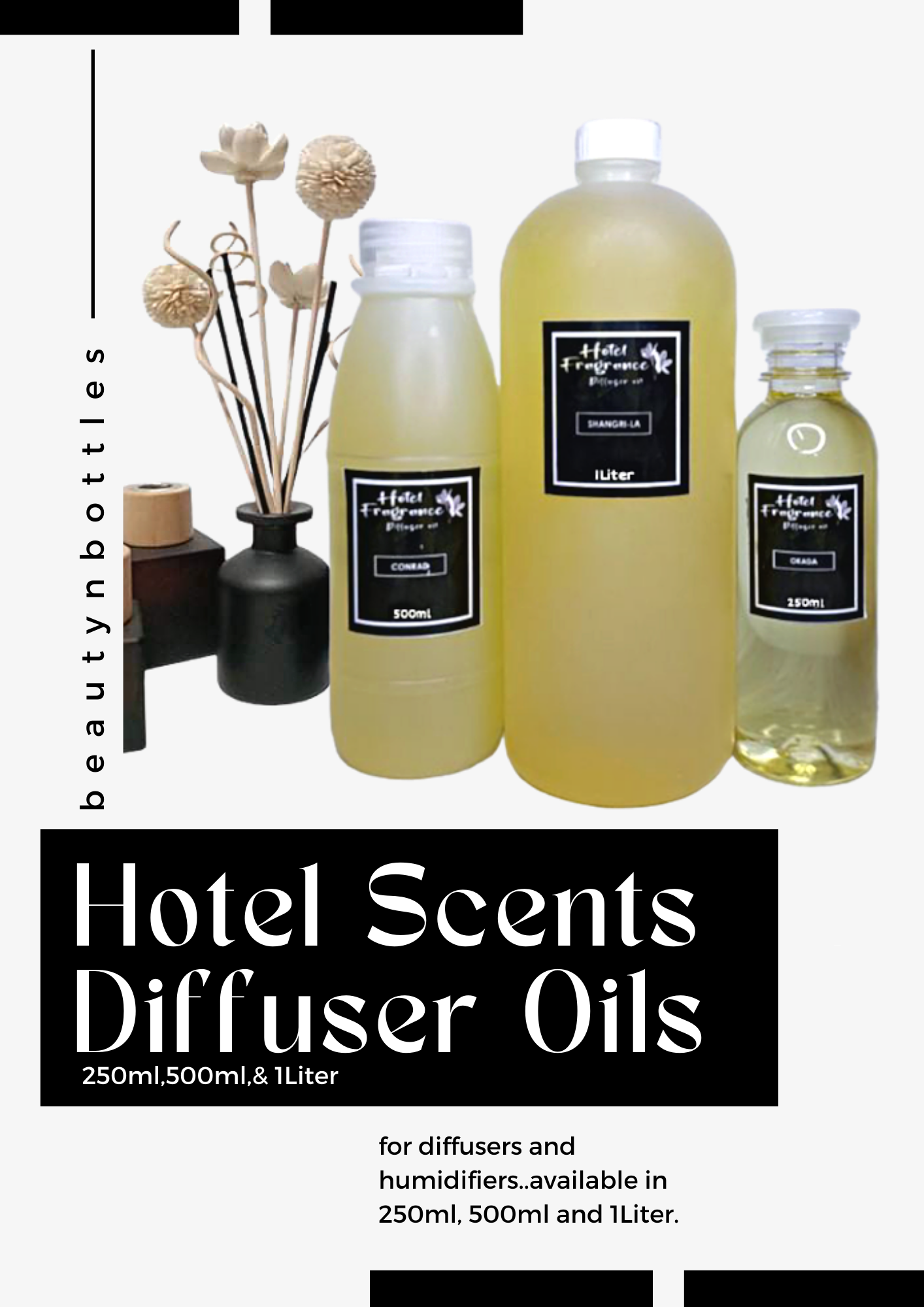 Per Liter Diffuser Oils Hotel Scents Ready-to-Use (250ml,500ml,1Liter ...