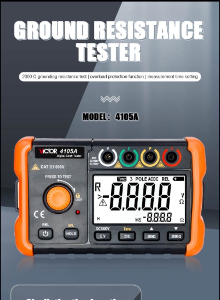 Victor 4105A Earth Resistance Tesrter (with factory calibration ...