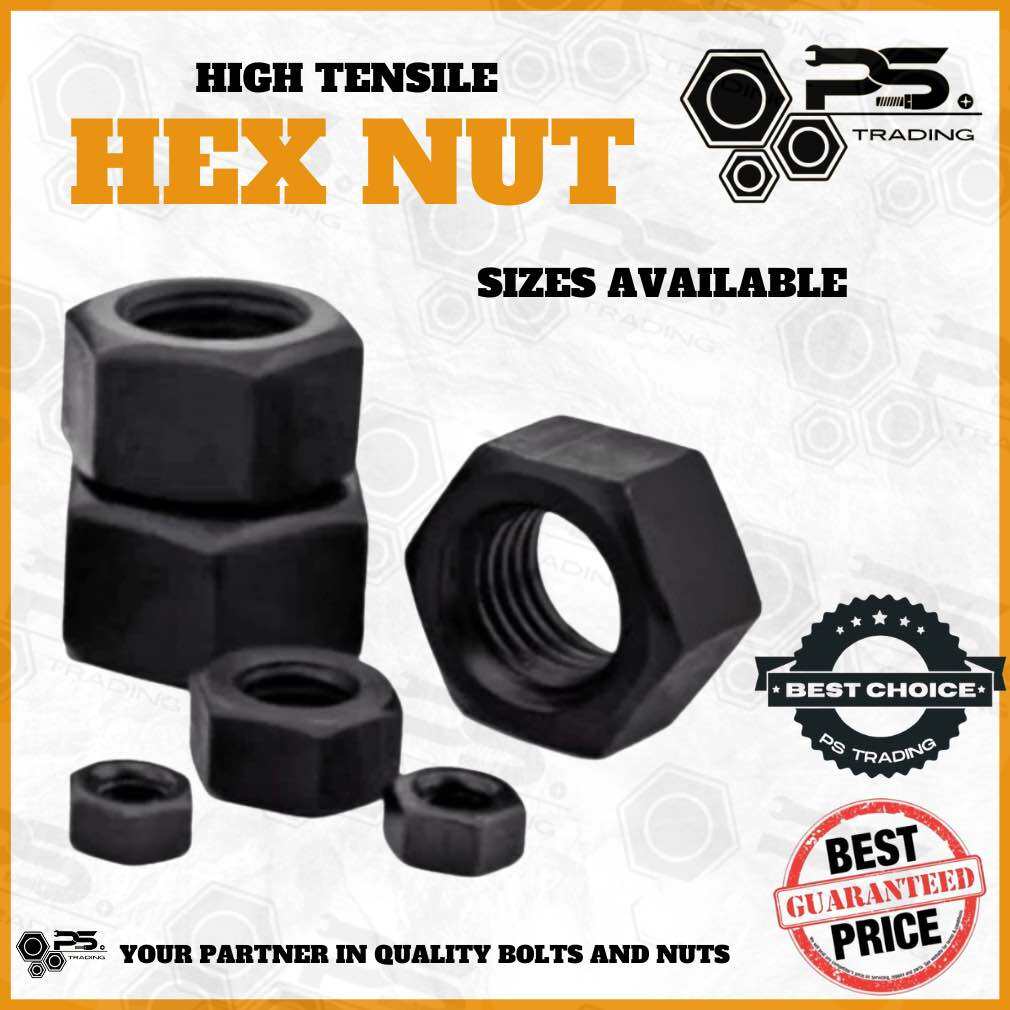 HIGH TENSILE HEX NUT | BLACK OXIDE FINISH HI-TENSILE | HEXAGONAL NUT | Lazada