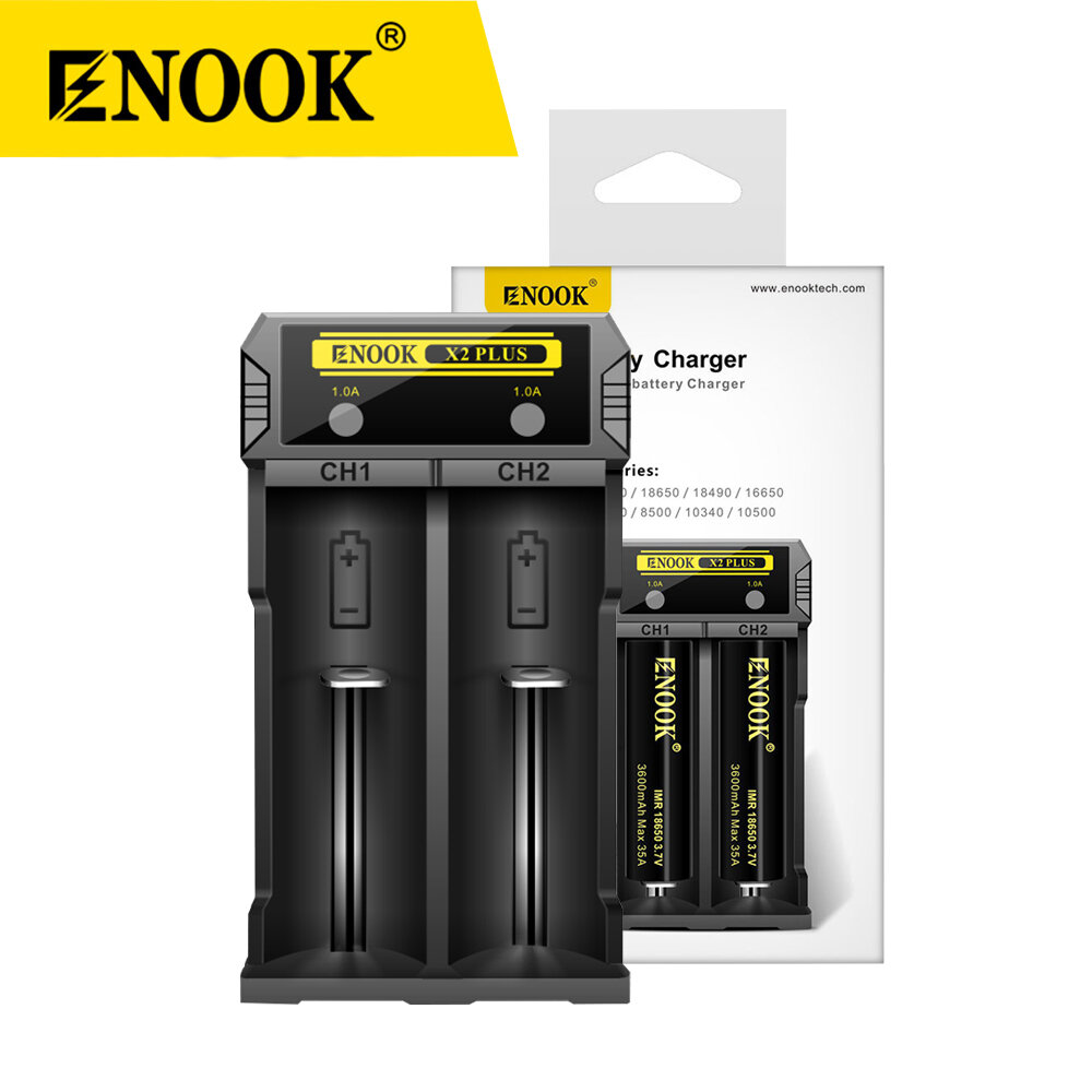 ENOOK X2 PLUS Smart Battery Charger 2-Slots 1A Micro USB Original Legit ...