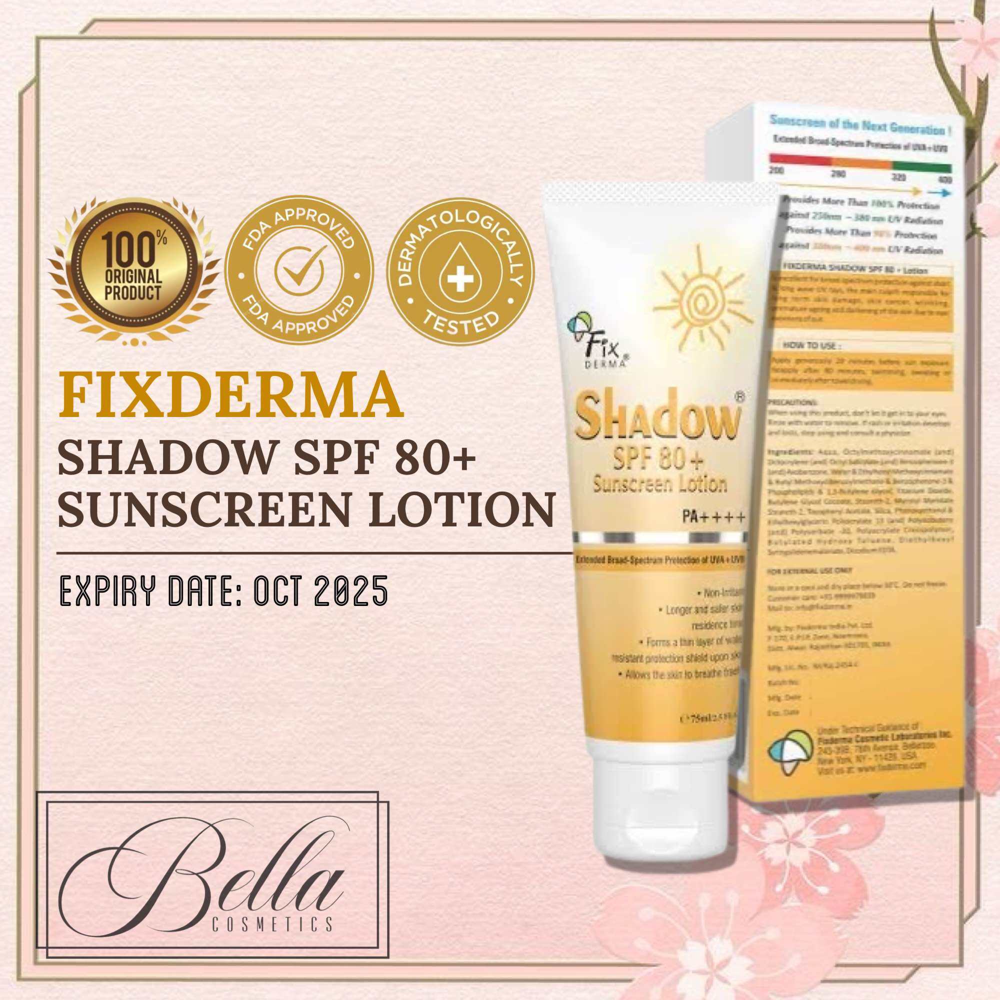 Fixderma Shadow SPF 80 Sunscreen 40ml (100% ORIGINAL) | Lazada PH