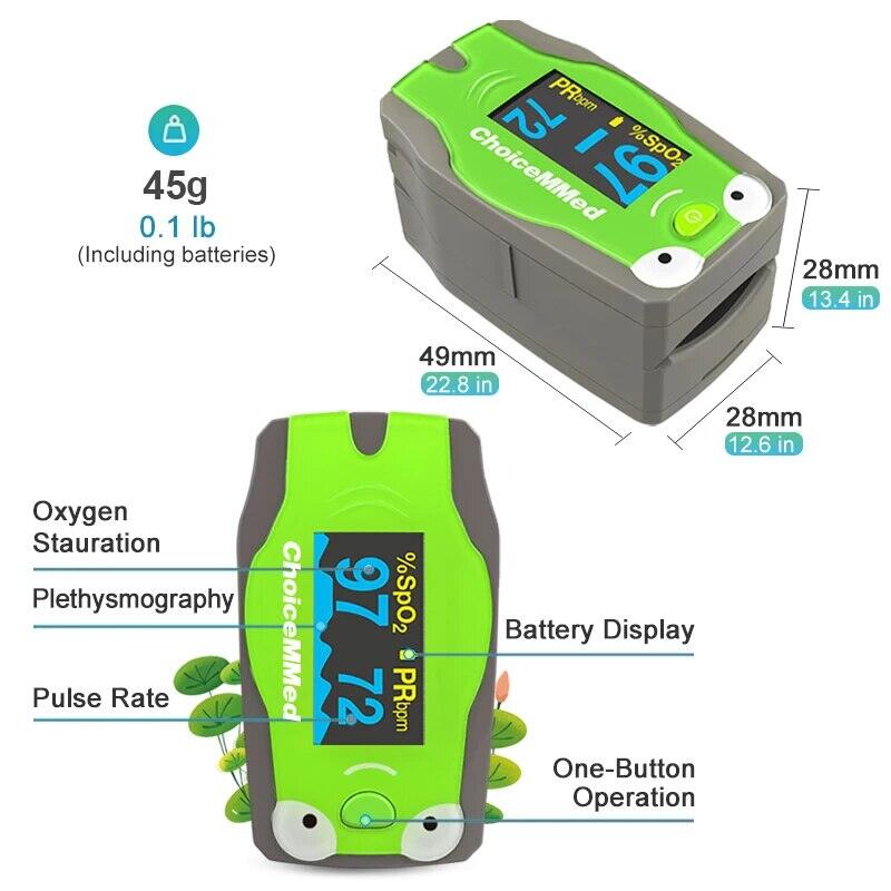 ChoiceMMed Children Finger Pulse Oximeter Blood Oxygen Saturation ...