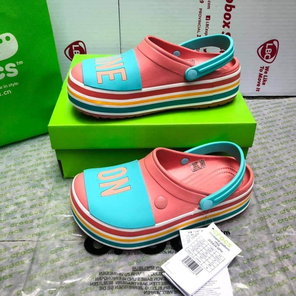 CROCS CROCBAND PLATFORM CLOG For Women BE YOU & SHINE ON | Lazada PH
