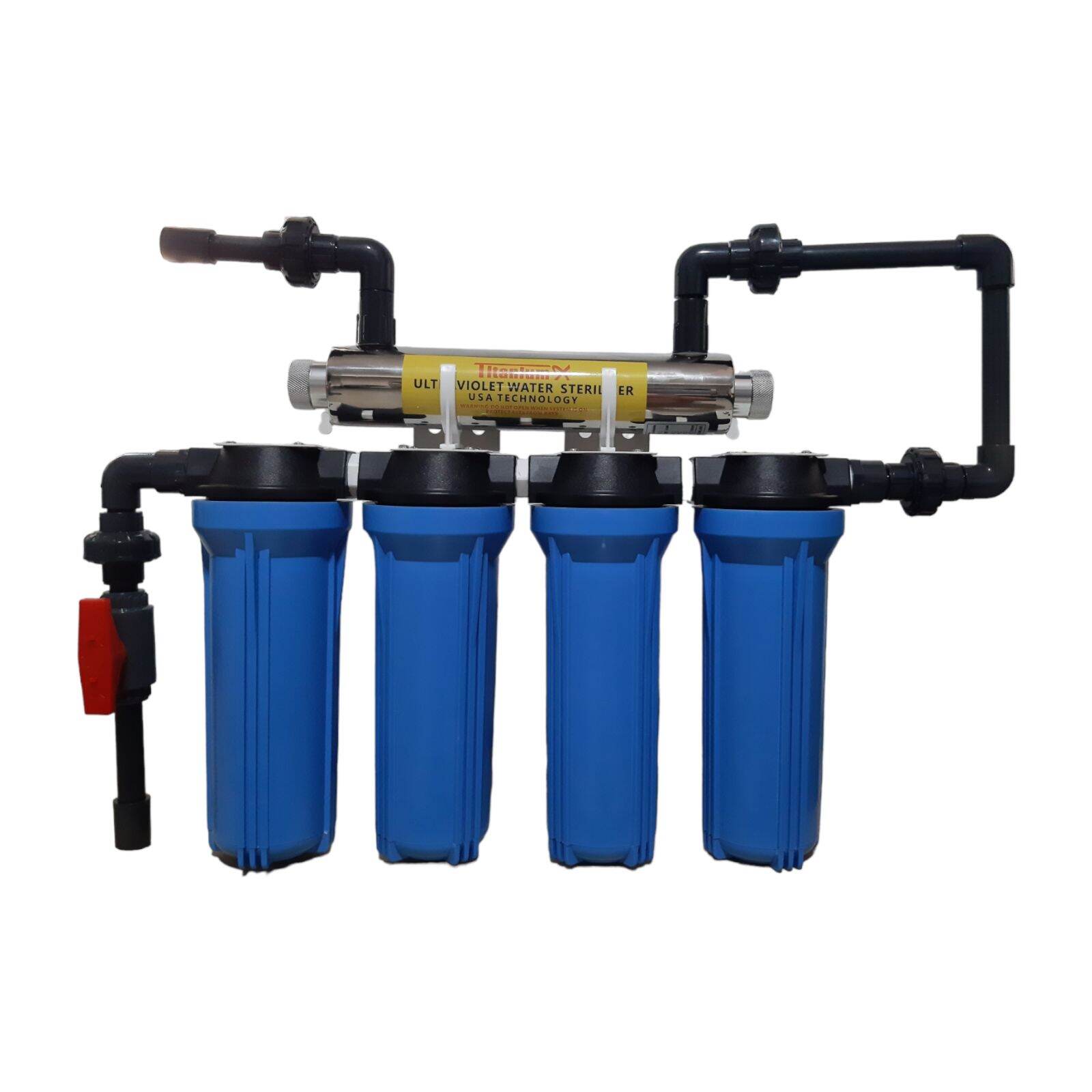 4 Stages 10" Household Water Filtration System Set with 4pcs Filters ...