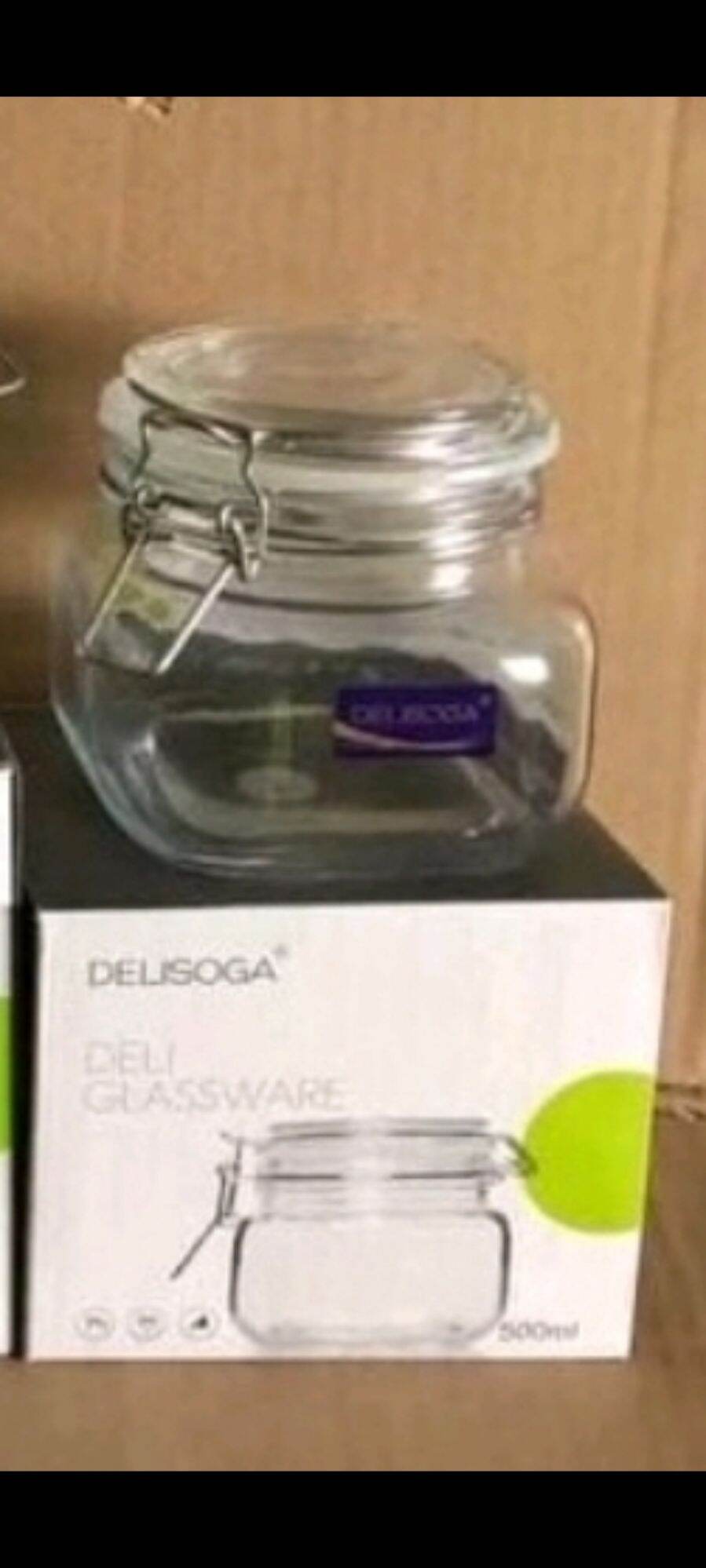 DELISOGA Food Glass Jars / Cannisters with Clamp Airtight (Big ...