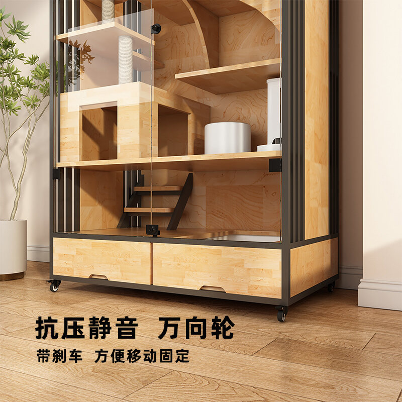 Meow Royal Cat House House Cat Cage Rubber Solid Wood Luxury Household