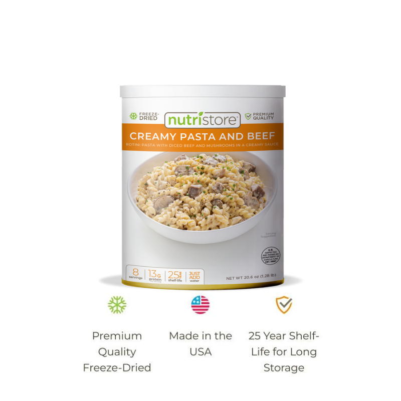 Nutri Store Creamy Pasta and Beef Freeze Dried Instant Ready to Eat ...