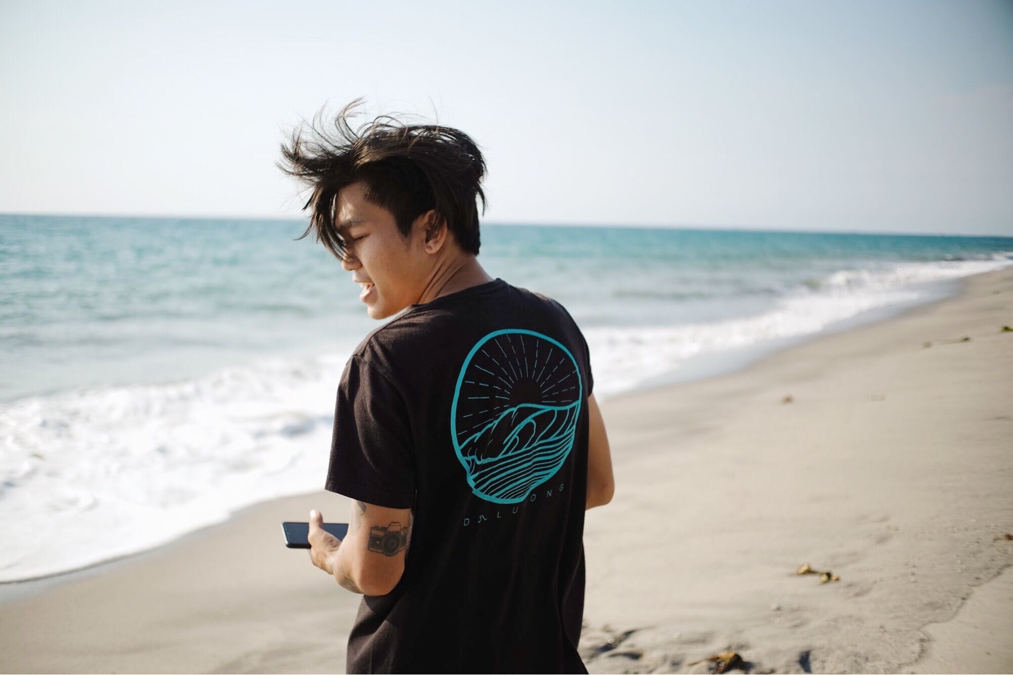 Daluyong Alon in black (teal and white print) | Lazada PH