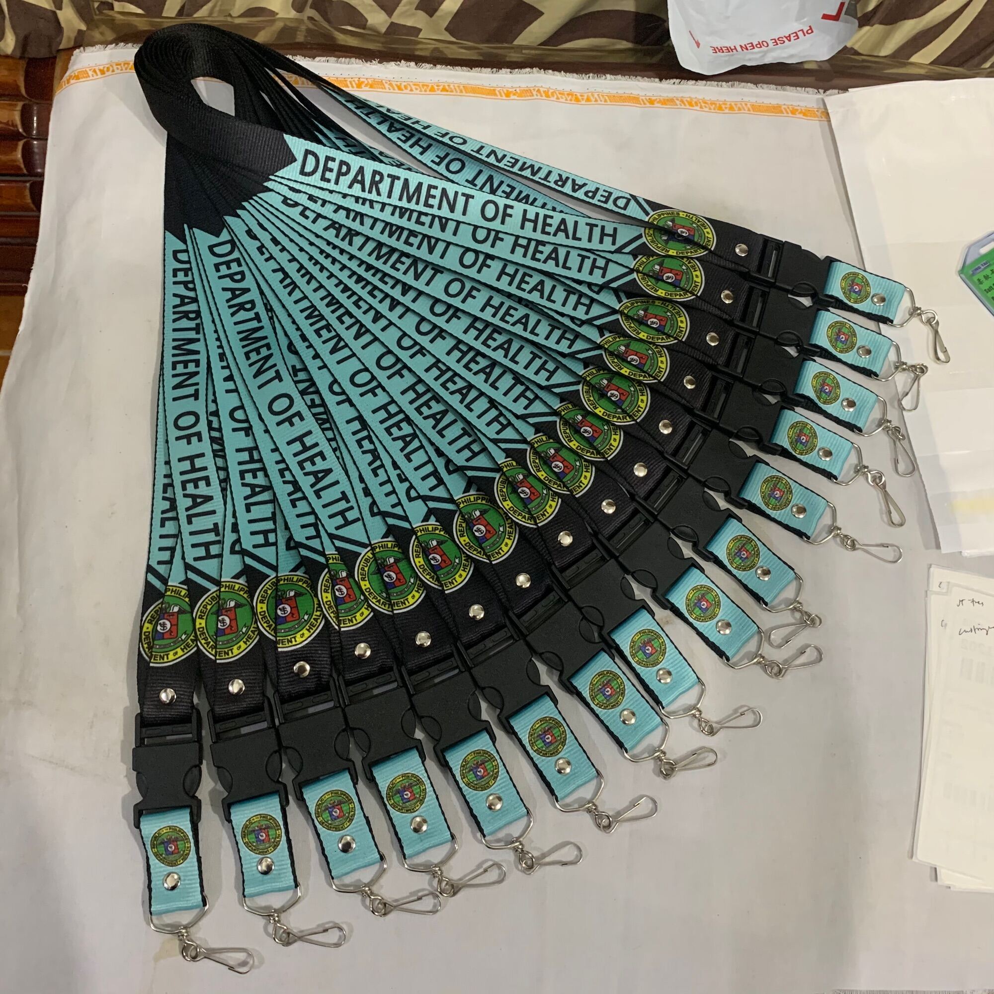 DEPARTMENT OF HEALTH DOH ID LACE LANYARD STYLE:BLUE-GREEN | Lazada PH