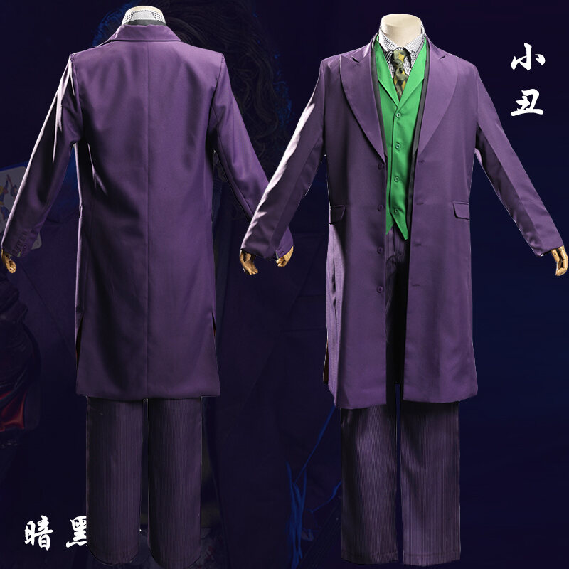 Clown Cos Clothes Batman The Dark Knight Heath Ledger Joker Halloween ...