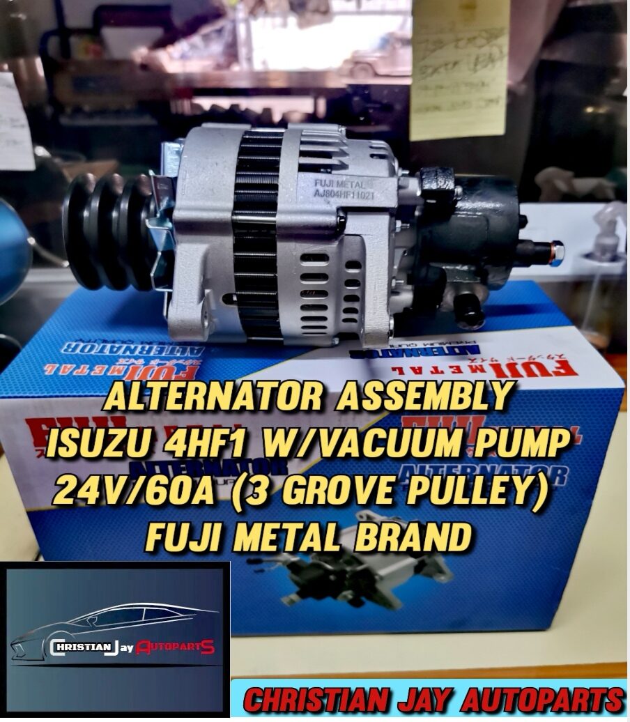 FUJI METAL Alternator Assembly for Isuzu 4HF1 W/Vacuum pump 24V/60A (3 ...