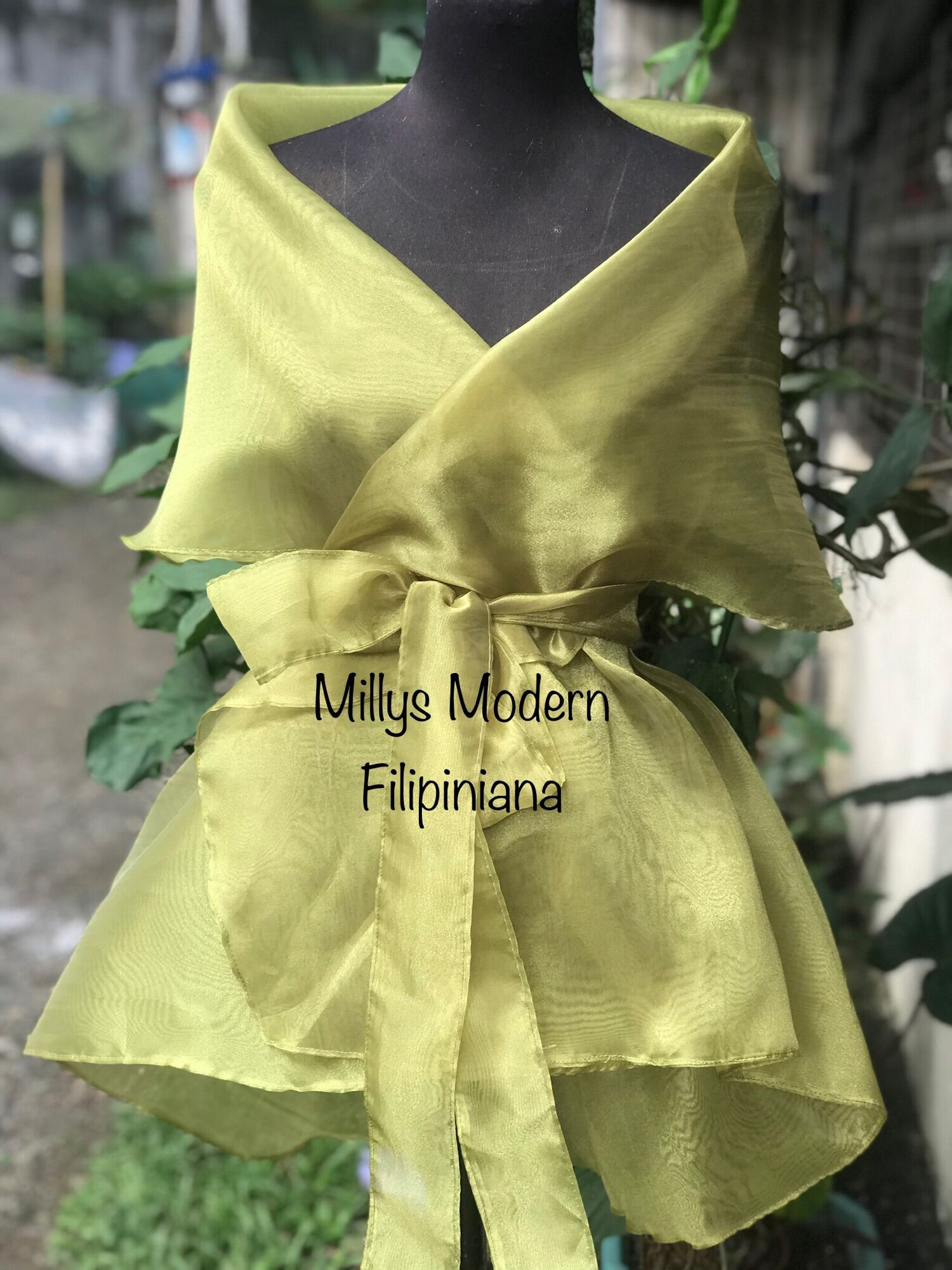 Modern Filipiniana wrap around / Plain Avocado Green | Lazada PH