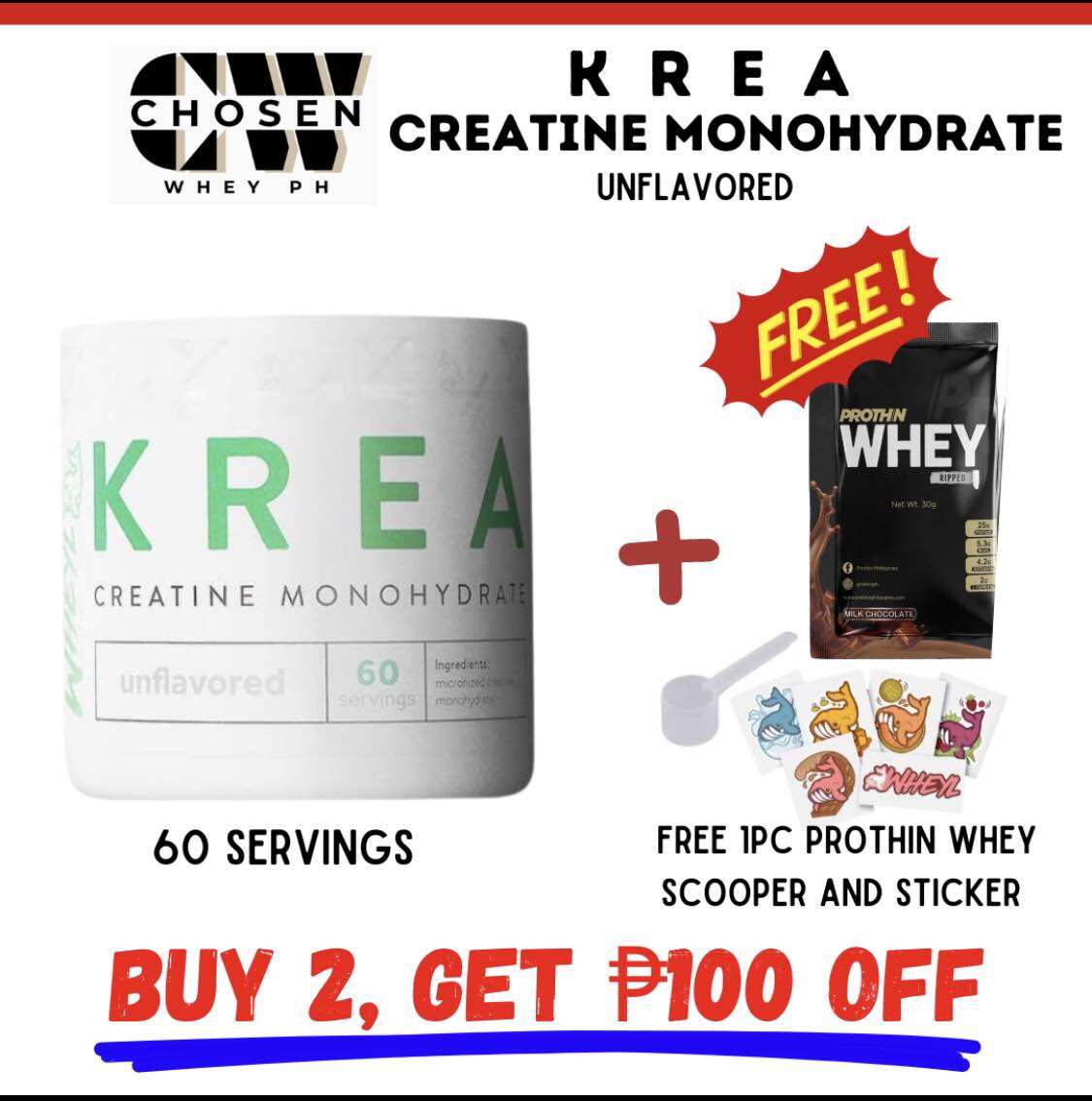 KREA CREATINE MONOHYDRATE 60 SERVINGS BY WHEYL NUTRITION | Lazada PH