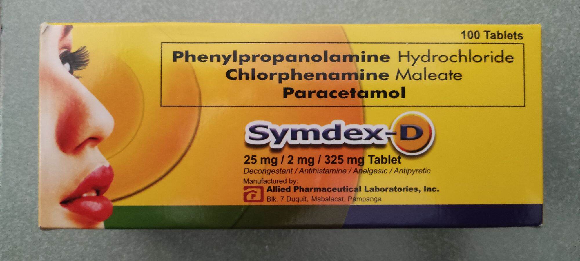 SYMDEX-D 25mg/2mg/325mg 1 box (100 tablets) | Lazada PH