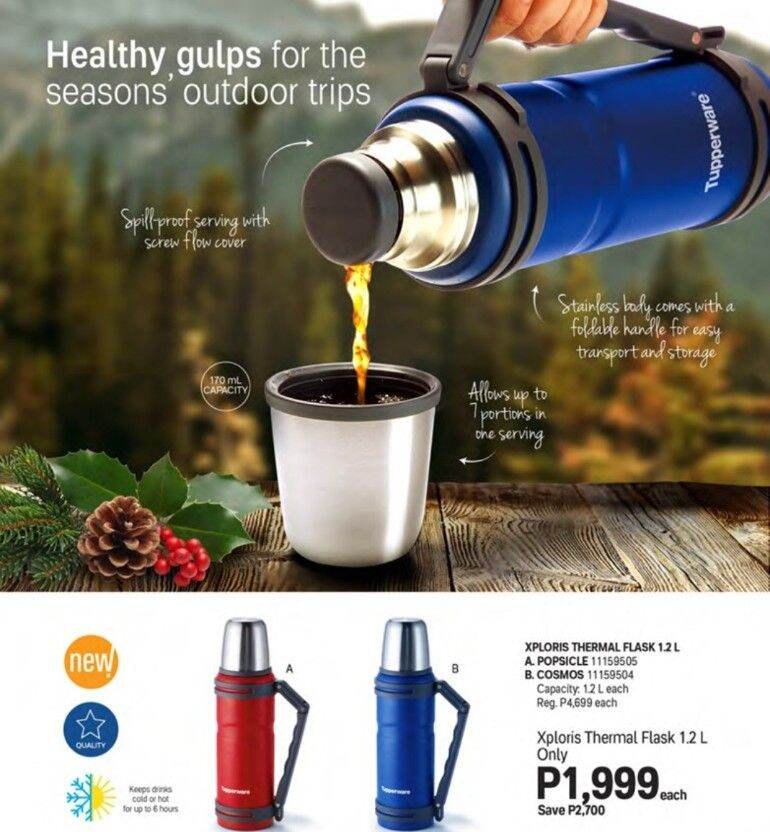 Tupperware Xploris Thermal Flask 1.2L | Lazada PH