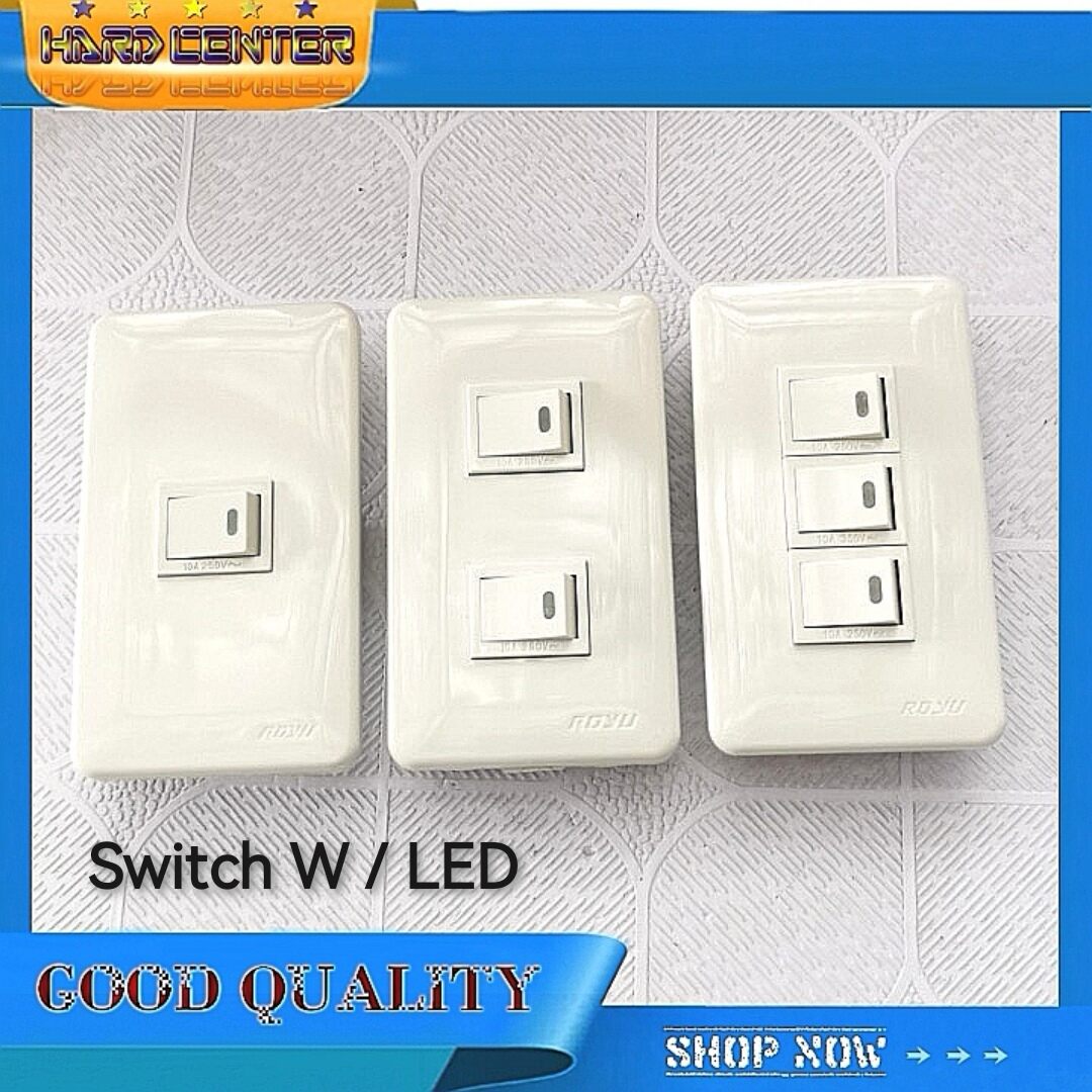 Royu Switch w/ LED 1,2,3gang Classic Series Wiring Devices WH ...