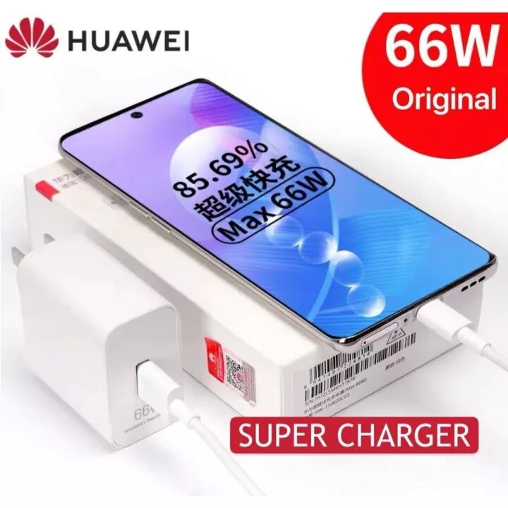 HUAWEI 66W Max Super charger Fast Quick Wall charger with 6A Type Cable ...