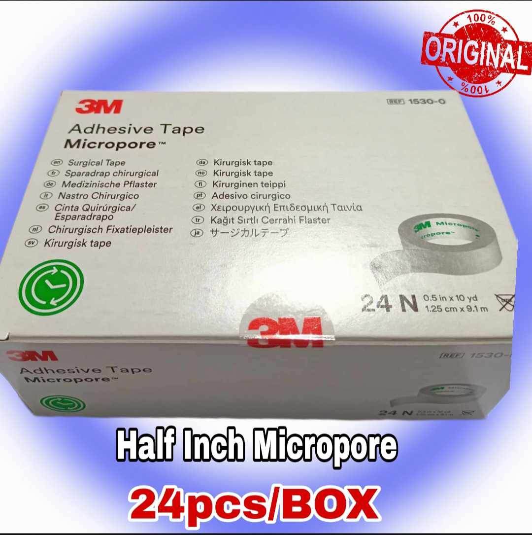 3M Micropore Surgical Tape 0.5 Inch, 1 Inch & 2 Inches ( 12 pcs/Box ...