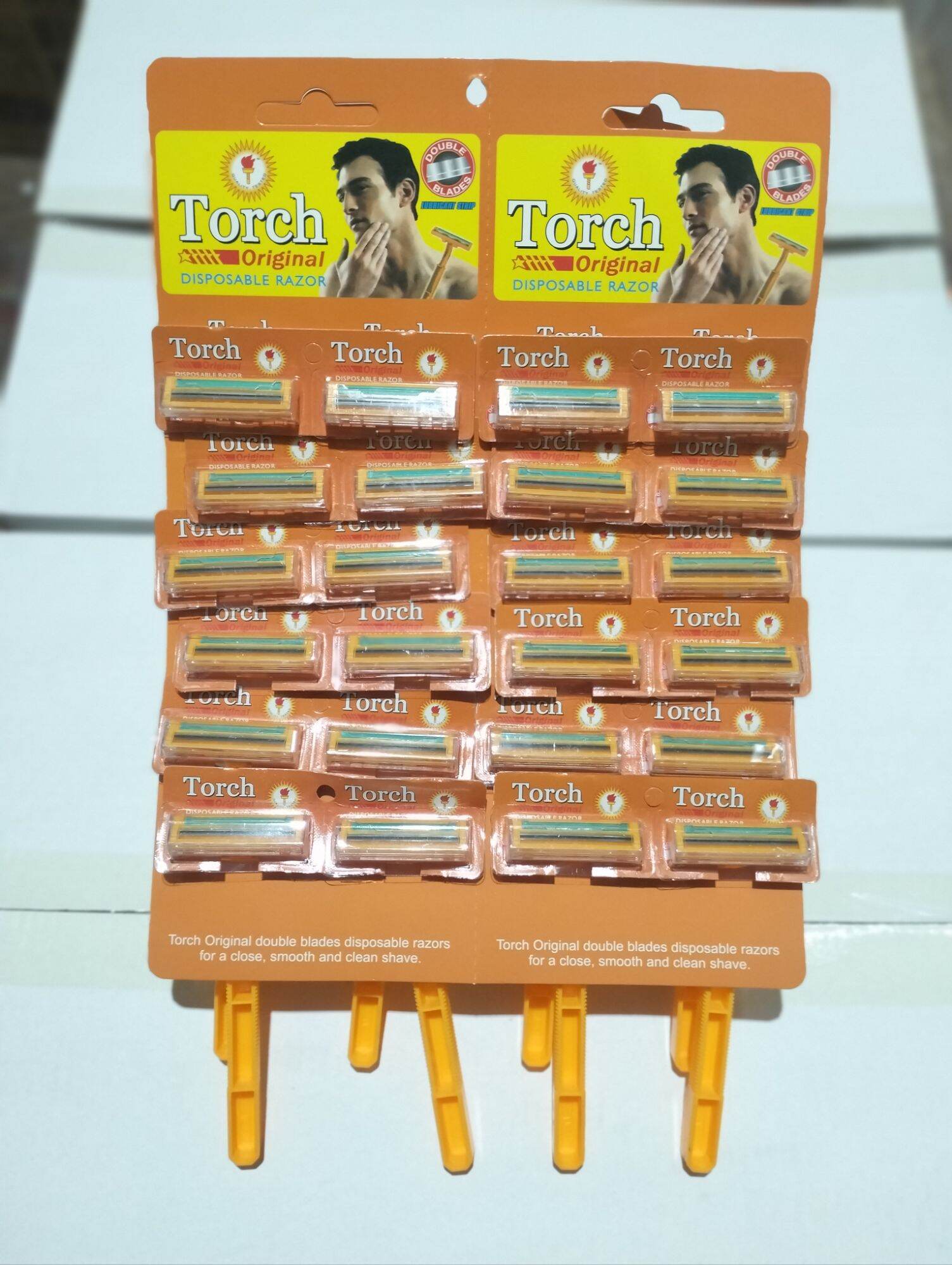 RAZOR TORCH YELLOW/BLUE 24 PCS ONE PAD MATALIM GAMITIN PANG SHAVE SA ...