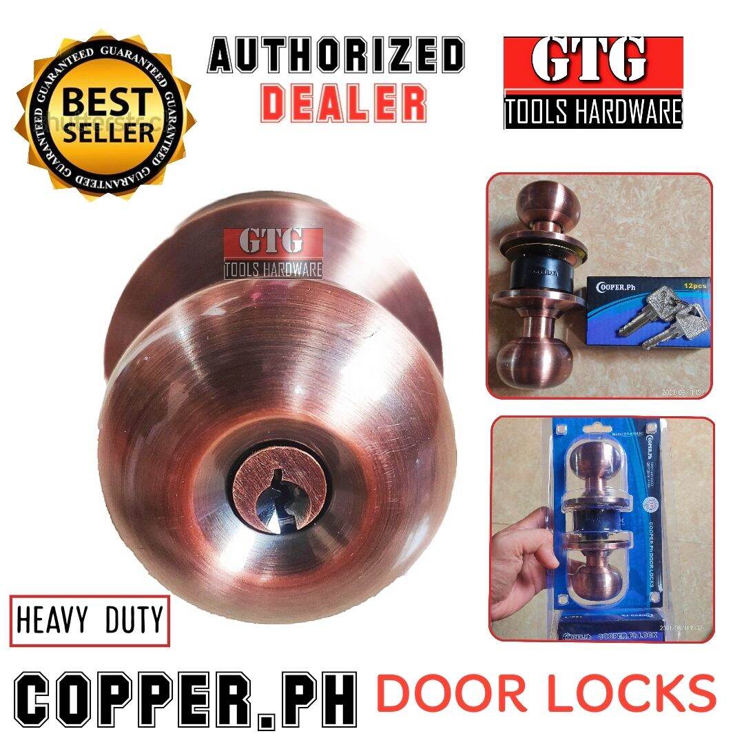 COPPER PH. DOOR LOCK W/3KEYS (1SET) HEAVY DUTY GOOD QUALITY BEST ...