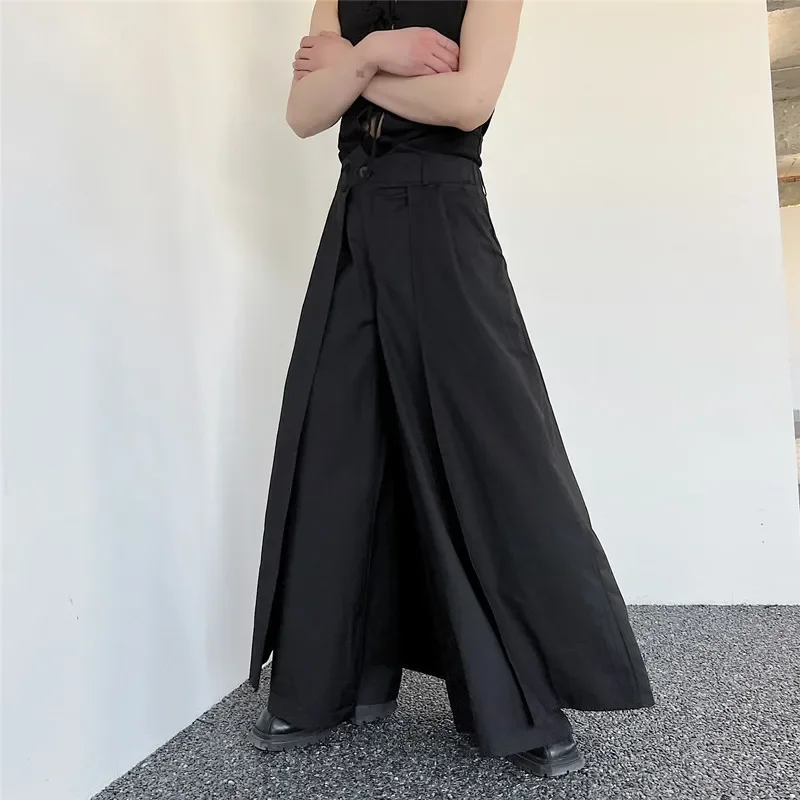 Designer's Irregular Multi-layered Kimono Skirt Bell Bottoms Men's ...