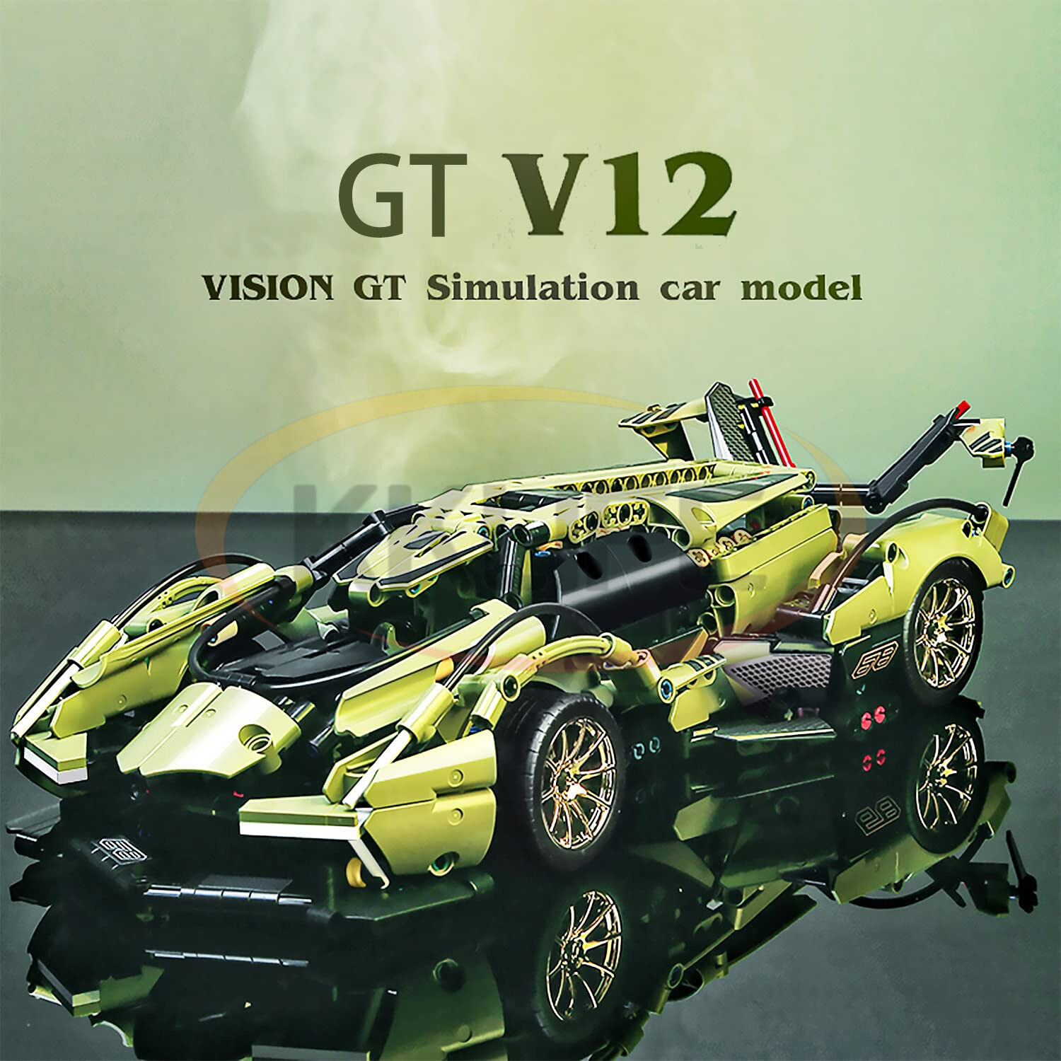 Lamborghini V12-GT Super Sports car Building Blocks Kit,1:14 Scale MOC Building Blocks Car Model ...