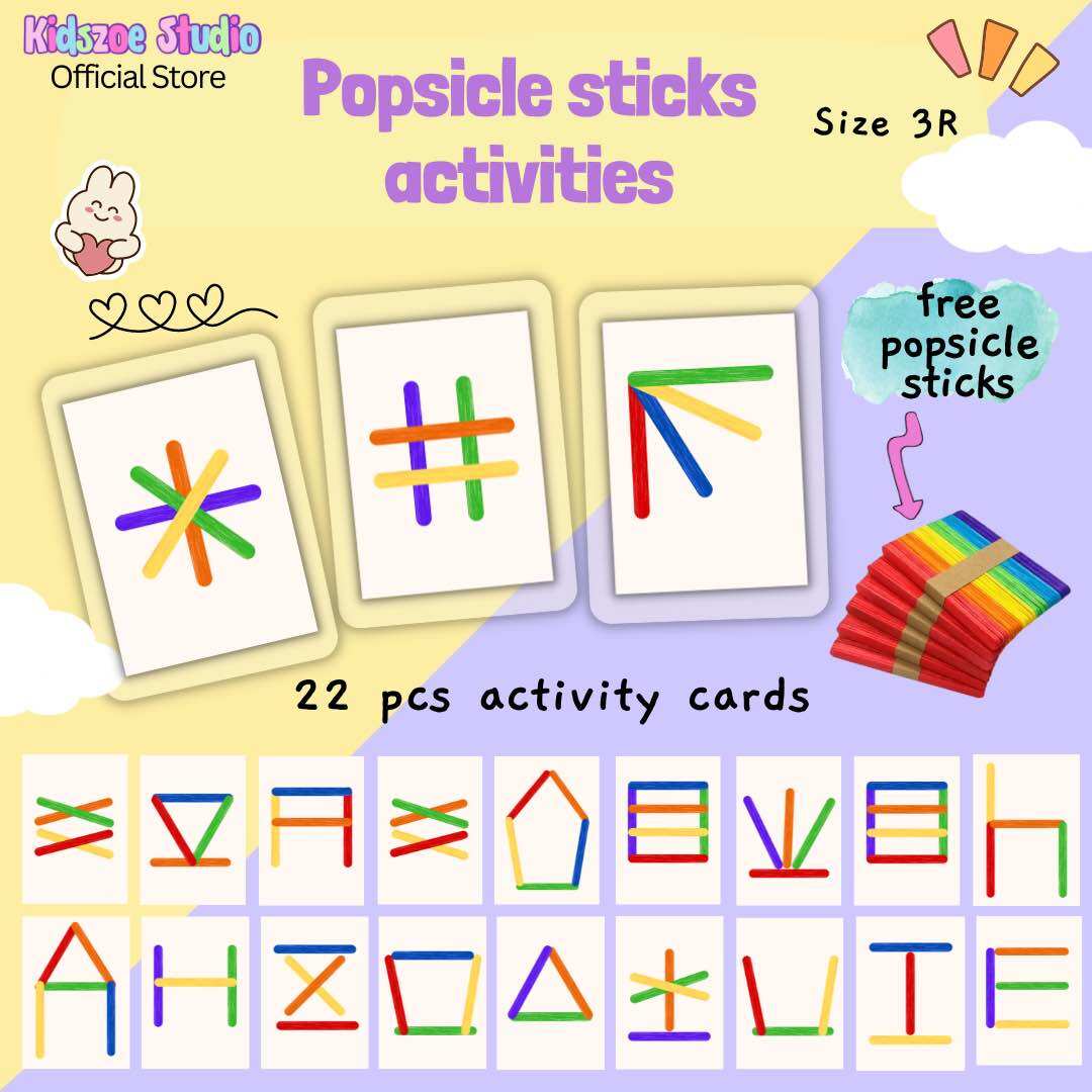 Popsicle sticks building educational craft activity for kids 22 pcs ...