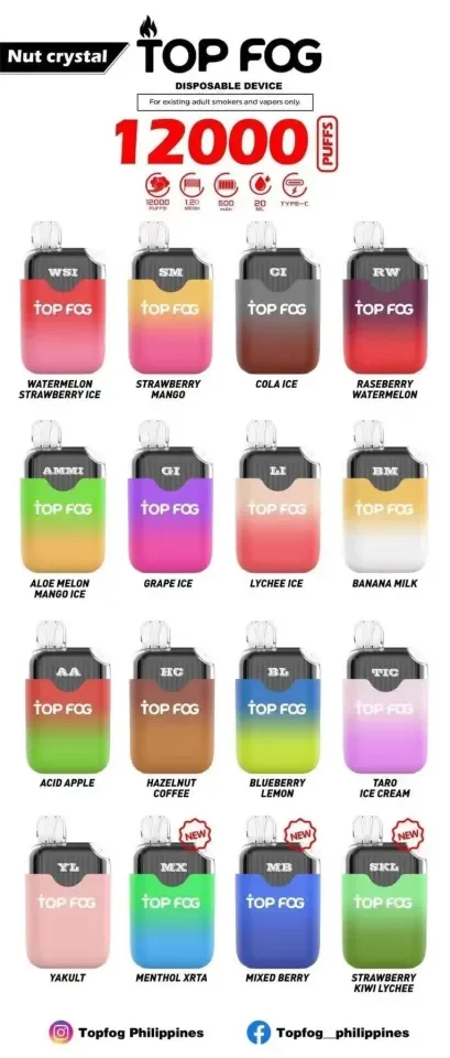 Topfog NUT CRYSTAL 12000 PUFFS WITH FREE LACE | Lazada PH