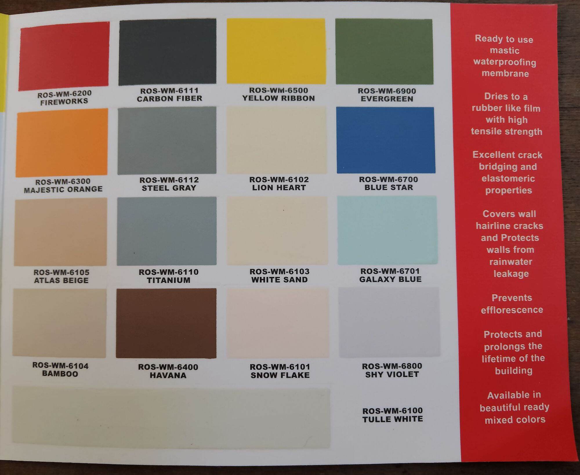 RAIN OR SHINE WALL MASTIC COLOR CHART COMPLETE GUIDE FOR COLORS EXTREME ...