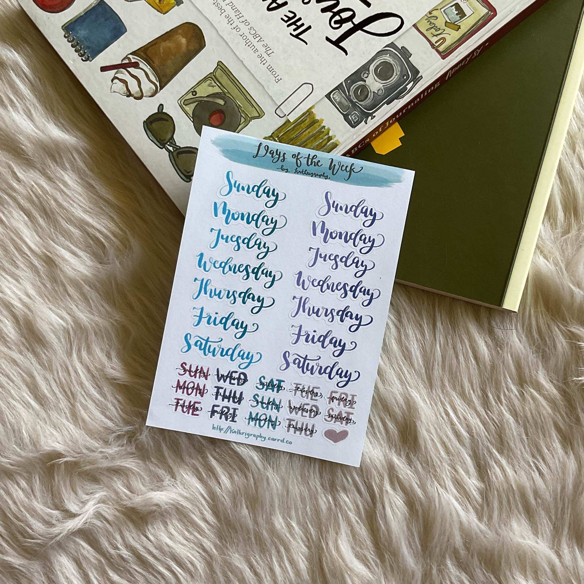 Days of the Week Sticker Sheet, Planner Stickers, Calendar Stickers ...