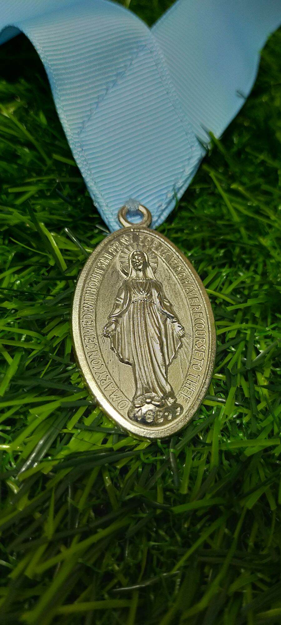 Miraculous Medal with Blue Lace | Lazada PH