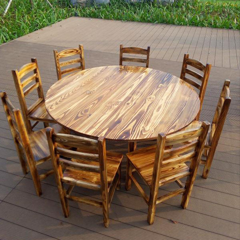 Hotel Dining Table Large round Table All Solid Wood Hot Pot Table ...
