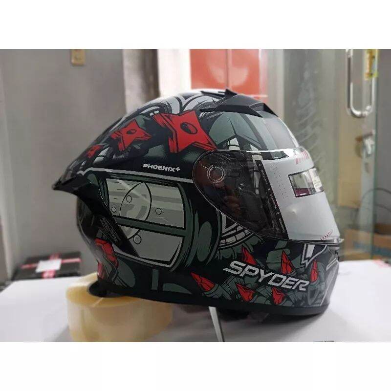 SPYDER Phoenix+ V2 GD Fullface Single Visor Helmet with Free Extra ...