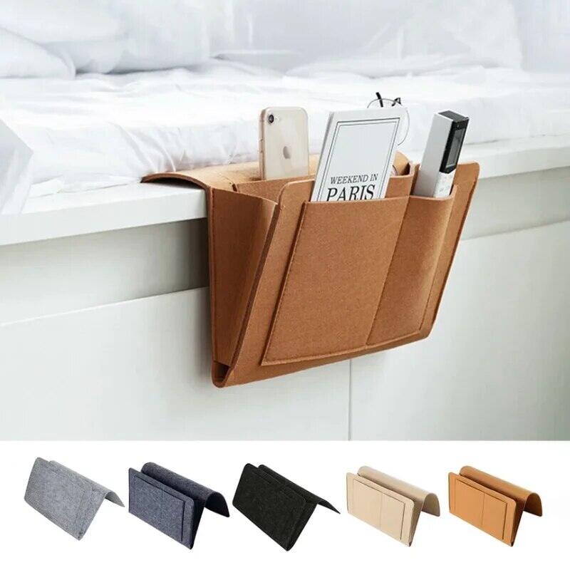 Felt Bedside Storage Bed Desk Bag Sofa TV Side Hanging Pouch Couch ...