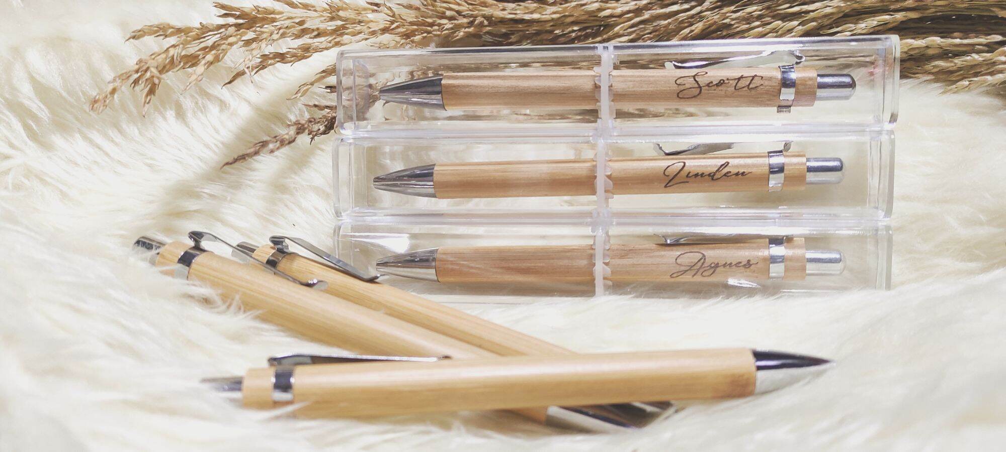Personalized Bamboo Pen with Laser Engrave and Acrylic Case | Lazada PH