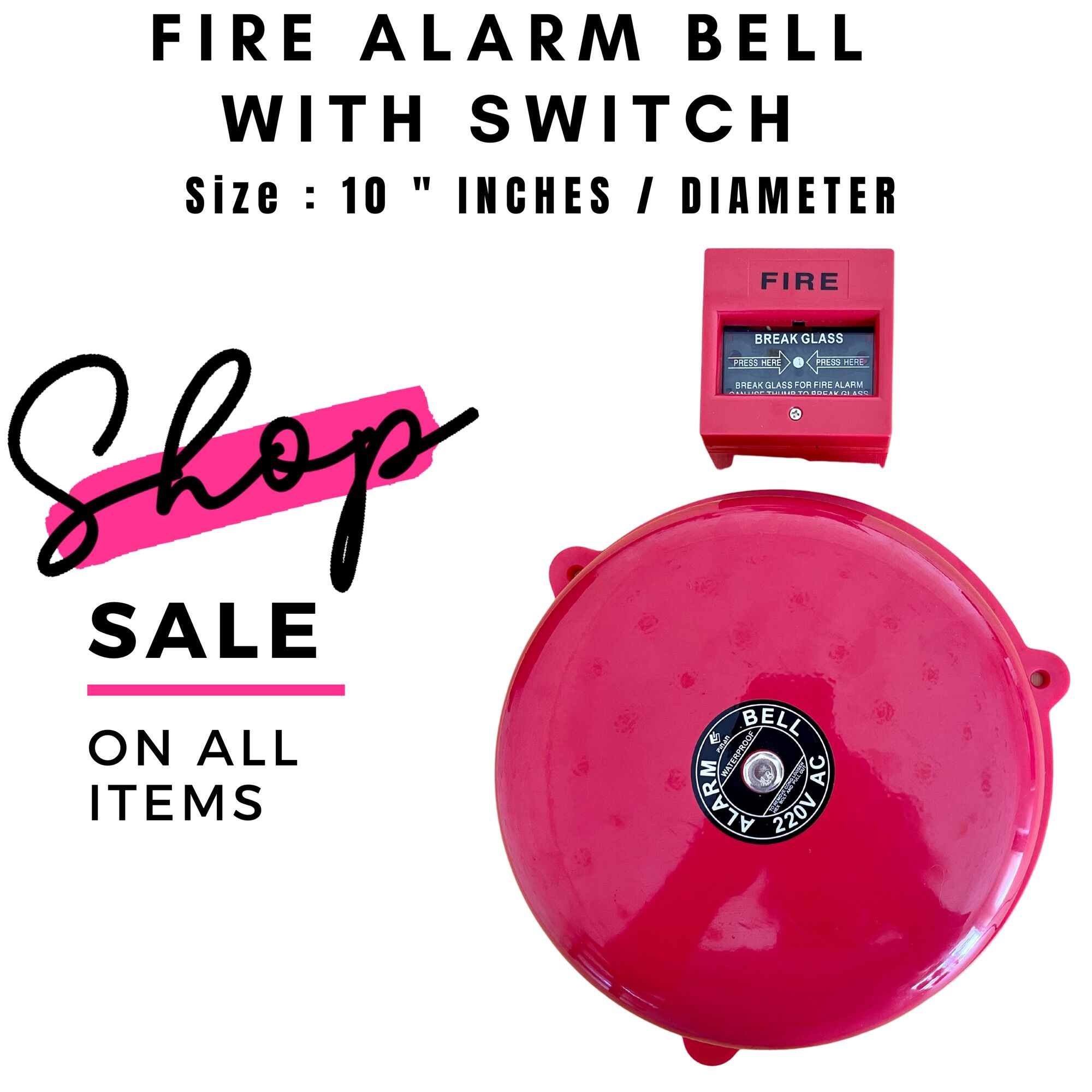 Fire Alarm Bell with Manual Call Point Switch- 10 INCHES | Lazada PH
