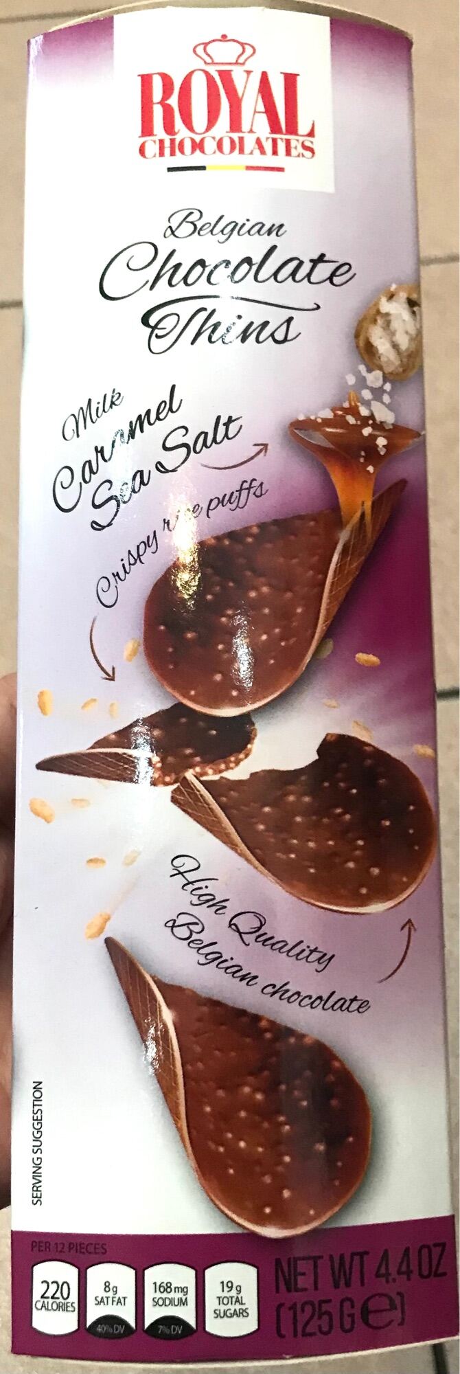 Royal Chocolates Caramel Sea Salt Belgian Chocolate Thins with Crispy ...