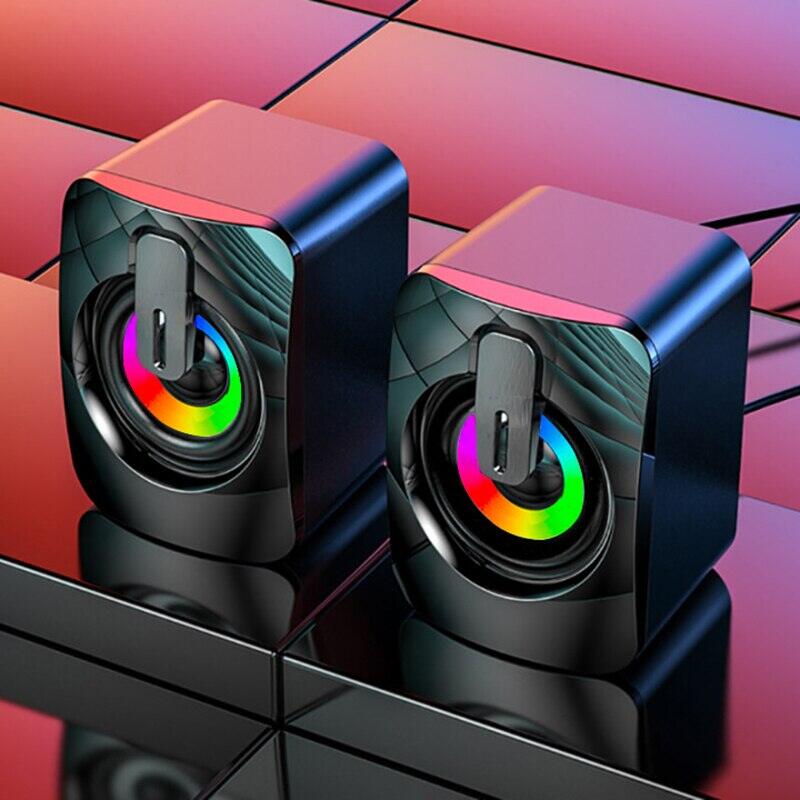 Computer Speakers PC Sound Box HIFI Stereo Microphone USB Wired Caixa ...