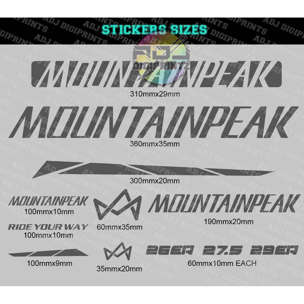 MOUNTAINPEAK MTB Frame Decals Sticker MORE COLOR | Lazada PH