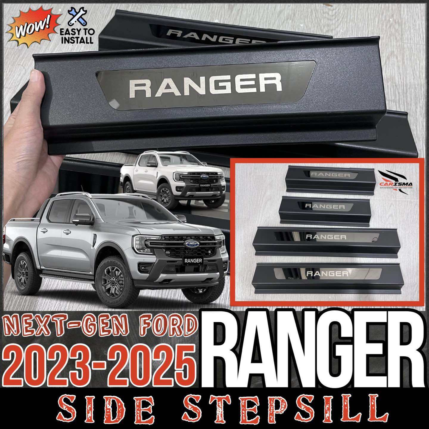 FORD RANGER 2023-2024 SIDE STEPSILL (next generation ford ranger ...